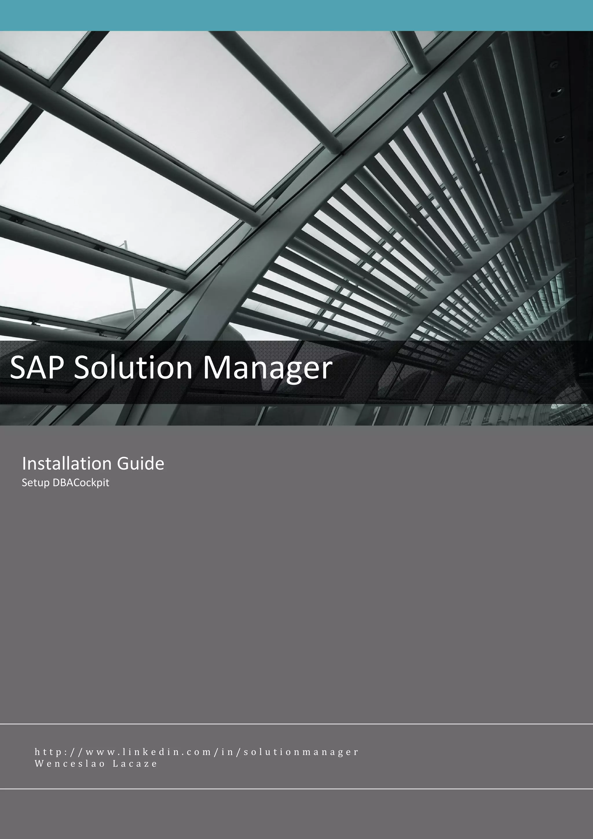 Sap Solman Instguide Dba Cockpit Setup | PDF