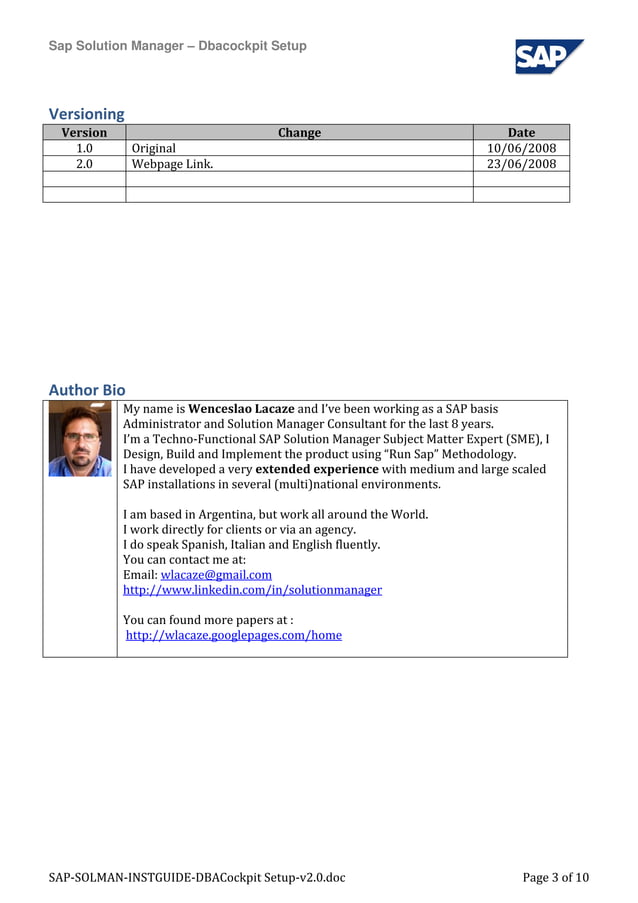 Sap Solman Instguide Dba Cockpit Setup | PDF Sap Solman Instguide Dba Cockpit Setup | PDF