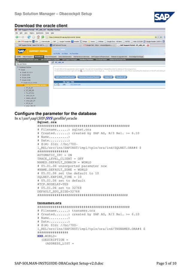 Sap Solman Instguide Dba Cockpit Setup