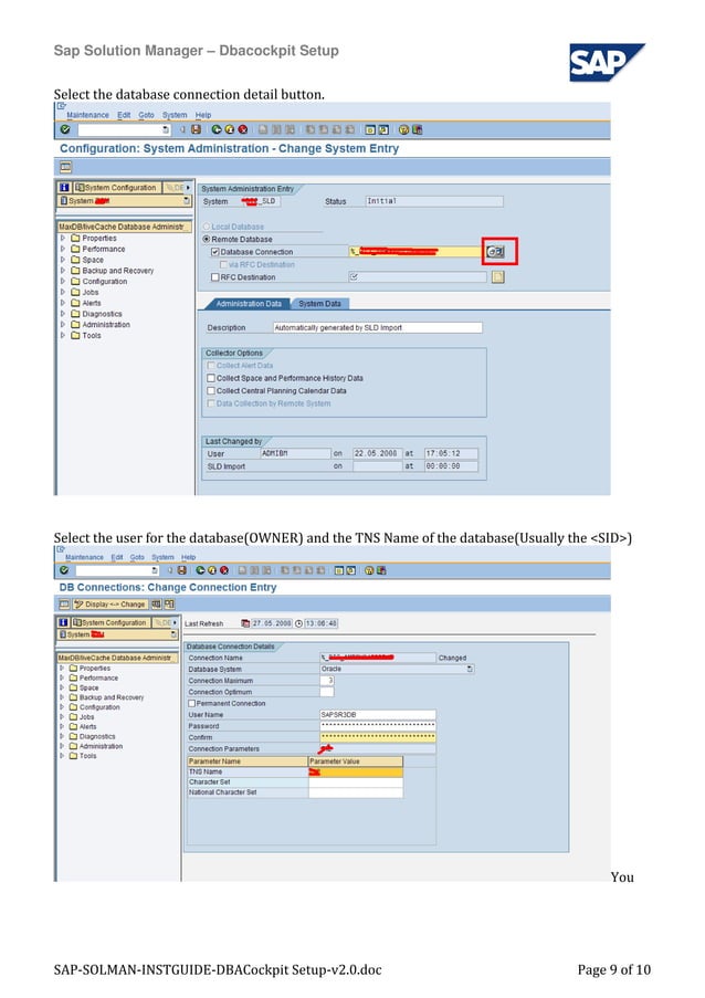Sap Solman Instguide Dba Cockpit Setup