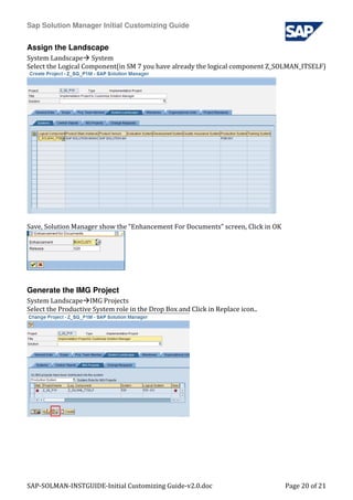 Sap Solman Instguide Initial Customizing | PDF