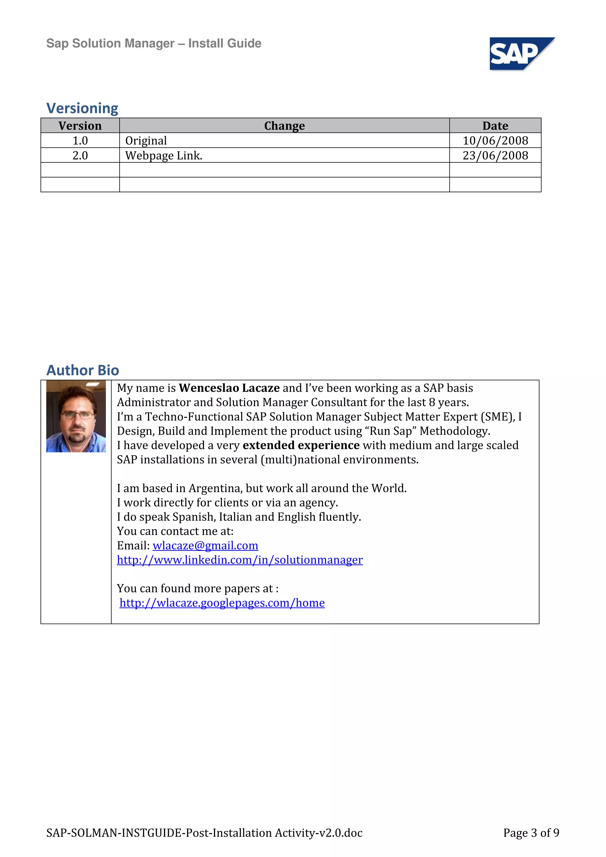 Sap Solman Instguide Post Instalation | PDF