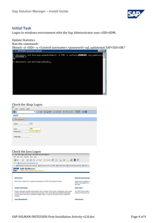 Sap Solman Instguide Post Instalation | PDF