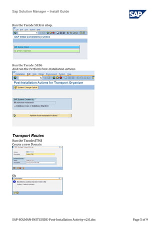 Sap Solman Instguide Post Instalation | PDF