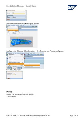 Sap Solman Instguide Post Instalation | PDF