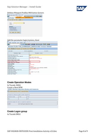 Sap Solman Instguide Post Instalation | PDF
