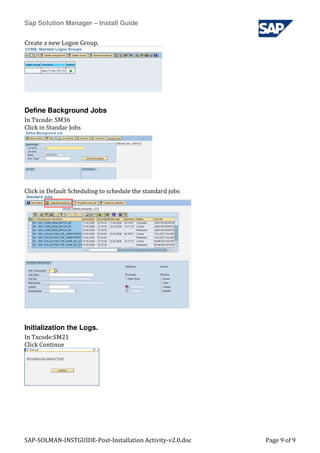 Sap Solman Instguide Post Instalation | PDF