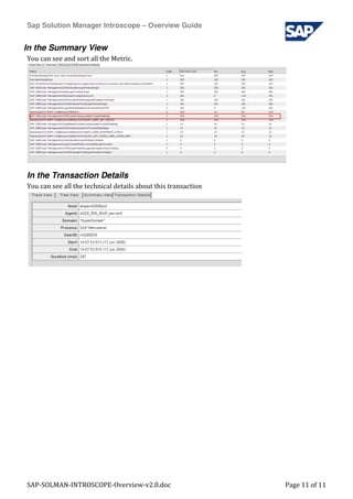Sap Solman Introscope Overview V2.0 | PDF