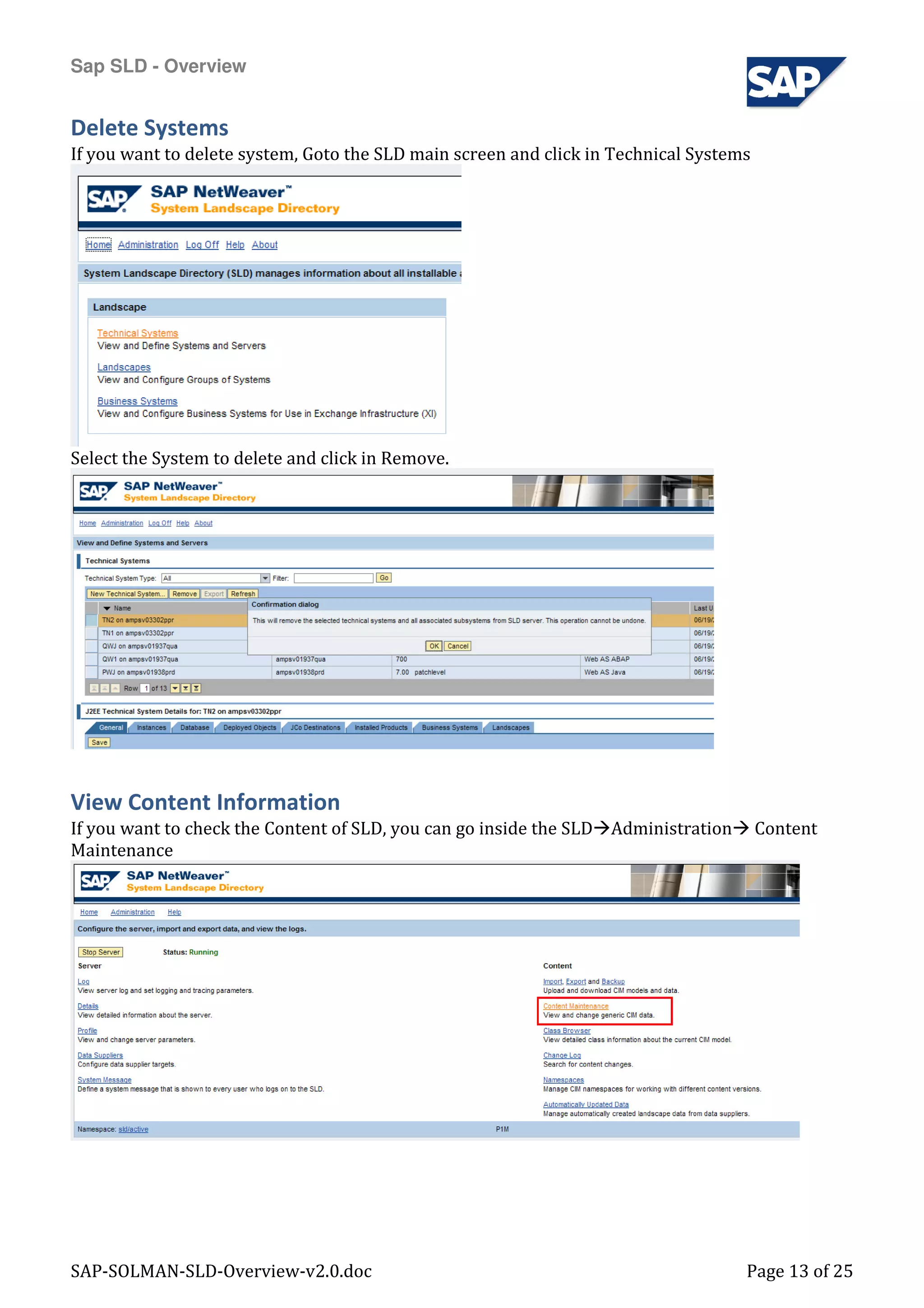 Sap Solman Sld Overview V2.0 | PDF