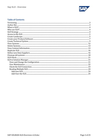 Sap Solman Sld Overview V2.0 | PDF