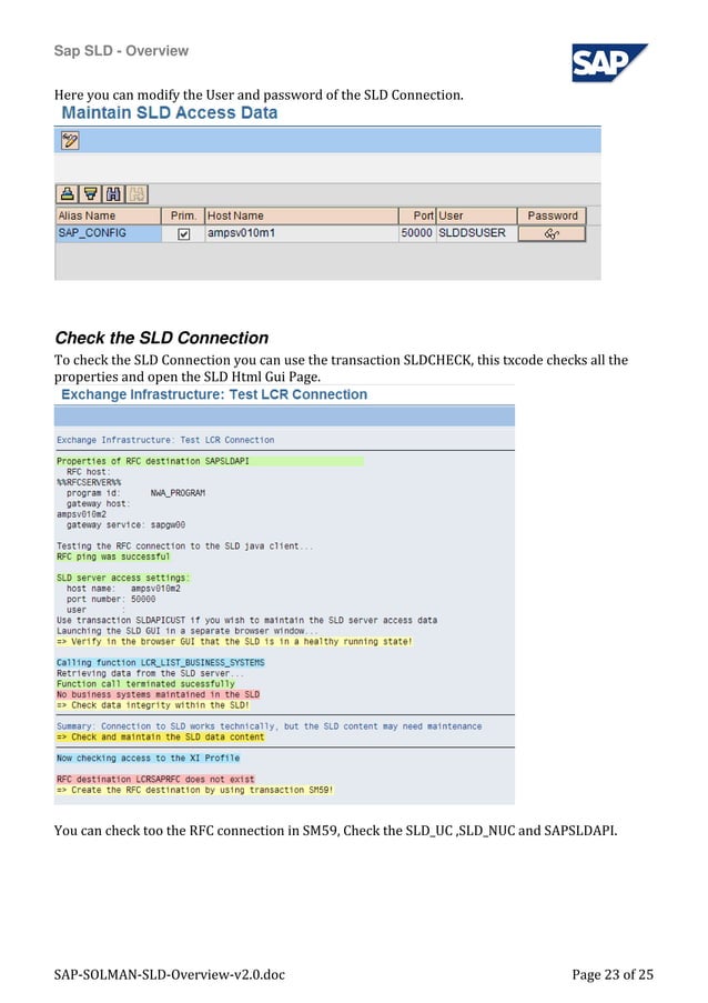 Sap Solman Sld Overview V2.0 | PDF
