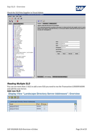 Sap Solman Sld Overview V2.0 | PDF