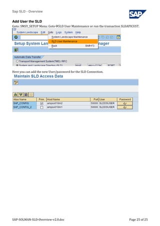 Sap Solman Sld Overview V2.0 | PDF