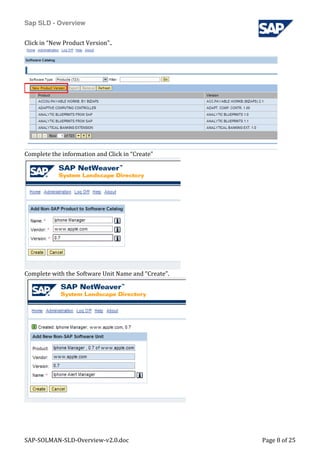 Sap Solman Sld Overview V2.0 | PDF