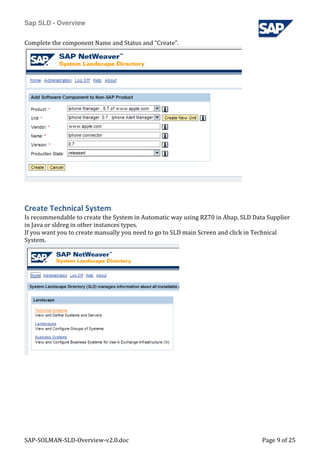 Sap Solman Sld Overview V2.0 | PDF