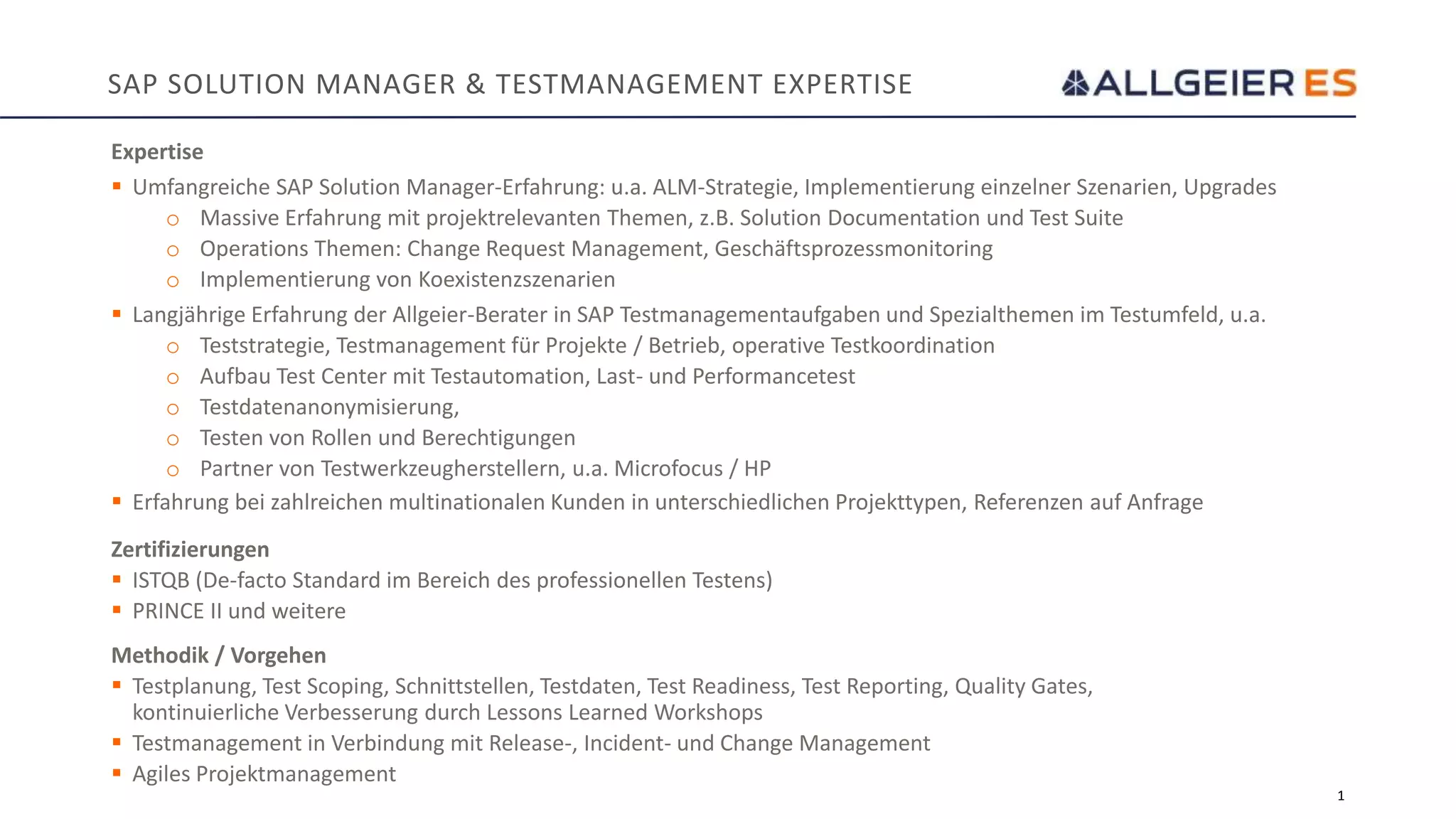 SAP Solman und Testing 2019 | PPTX