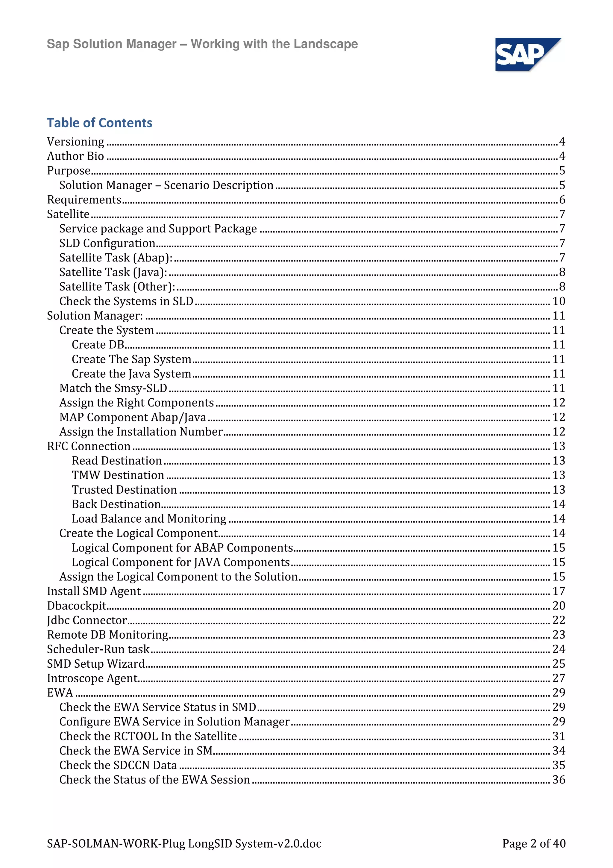 Sap Solman Work Plug Long Sid System V2 | PDF