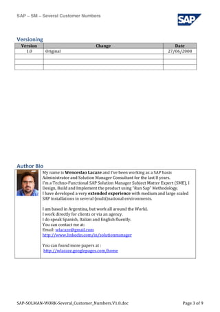 Sap Solman Work Several Customer Numbers | PDF