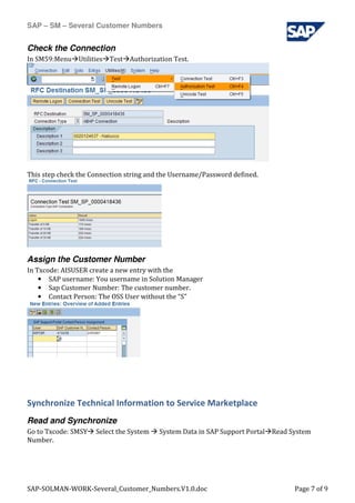 Sap Solman Work Several Customer Numbers | PDF