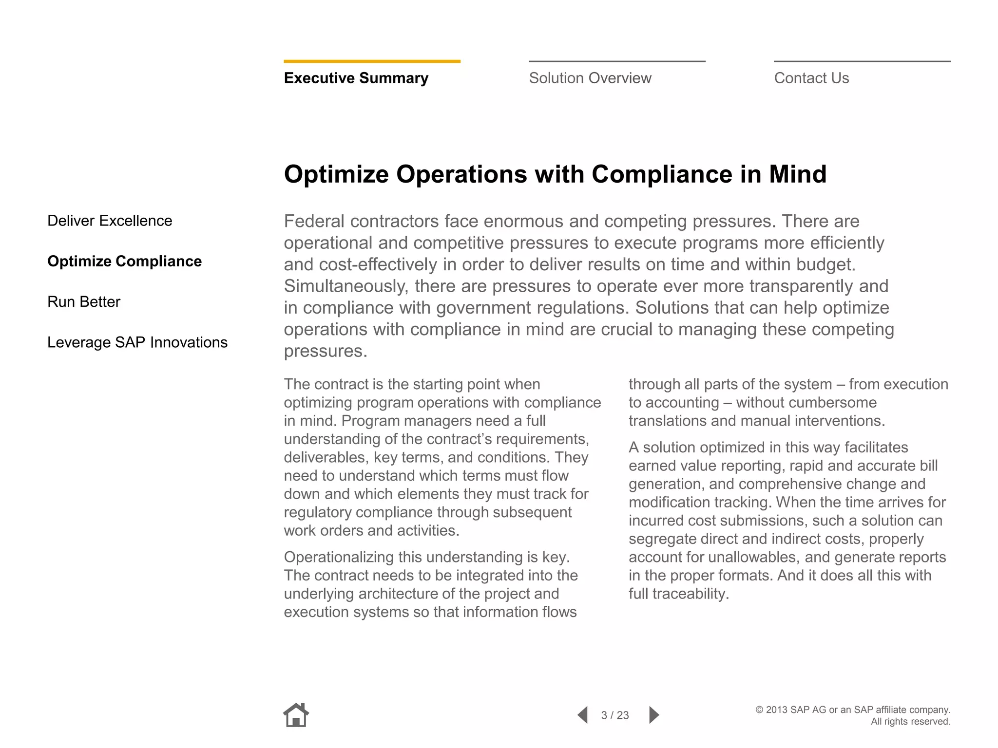 SAP solutions for government contracting in Aerpspace & Defense | PDF
