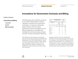 SAP solutions for government contracting in Aerpspace & Defense | PDF