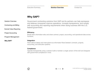SAP solutions for government contracting in Aerpspace & Defense | PDF