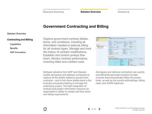 SAP solutions for government contracting in Aerpspace & Defense | PDF ...