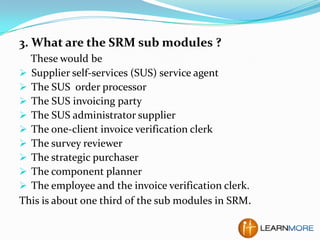 SAP SRM Interview questions | PPTX | Business | Business and Finance