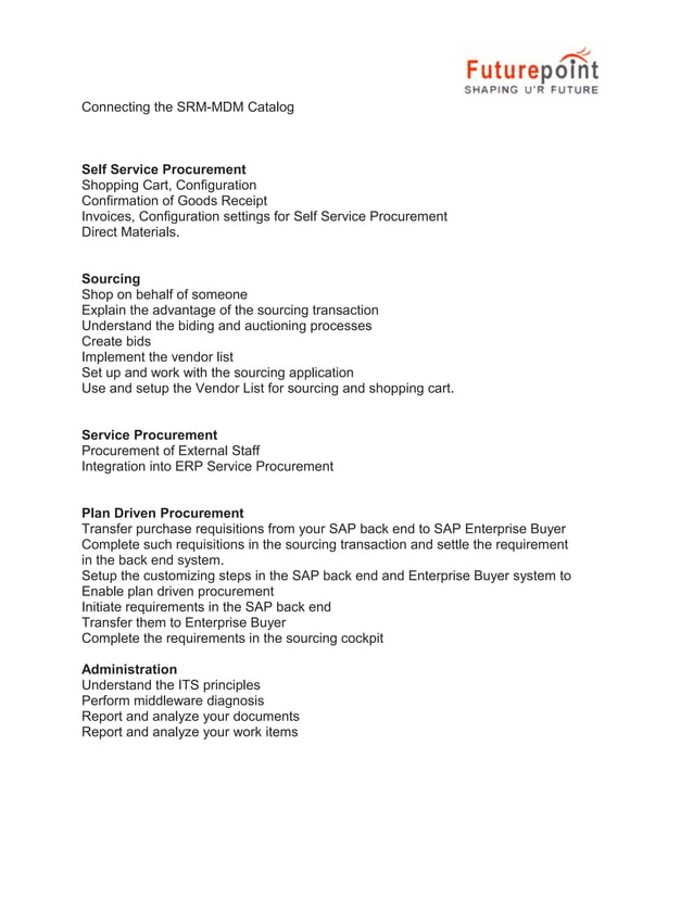 Sap srm training course | PDF