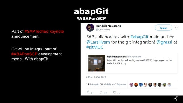 SAP Stammtisch Frankfurt 2017-10-11 - abapGit introduction | PPT