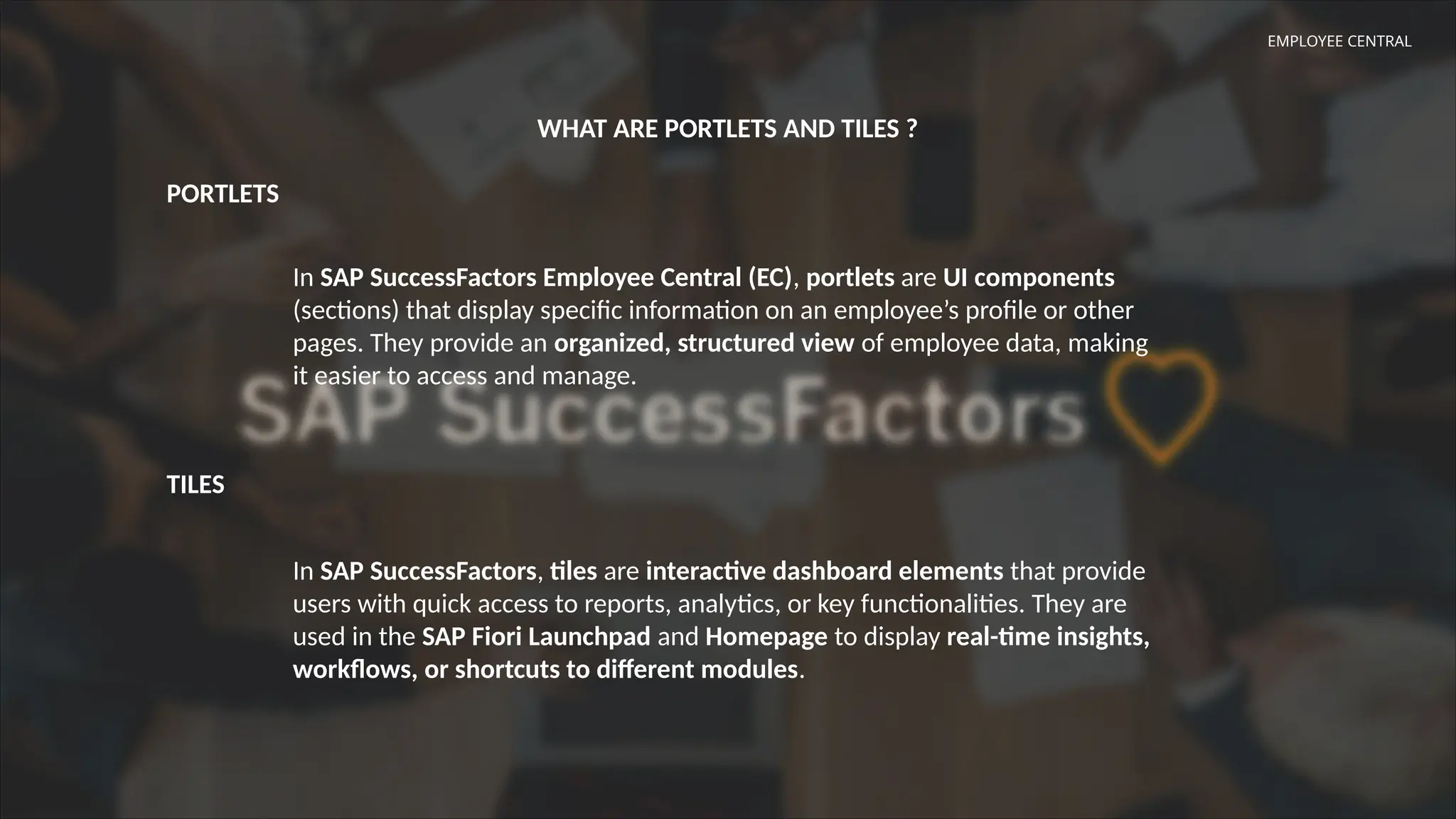 SAP success factors employee central ppt | PPTX
