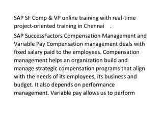 SAP Successfactors Compensation and Variable Pay Online Training in ...