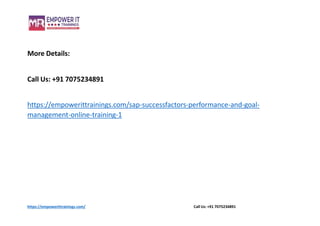 SAP SuccessFactors continuous performance management online training ...