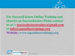 SAP Success Factors Online Training | PPTX