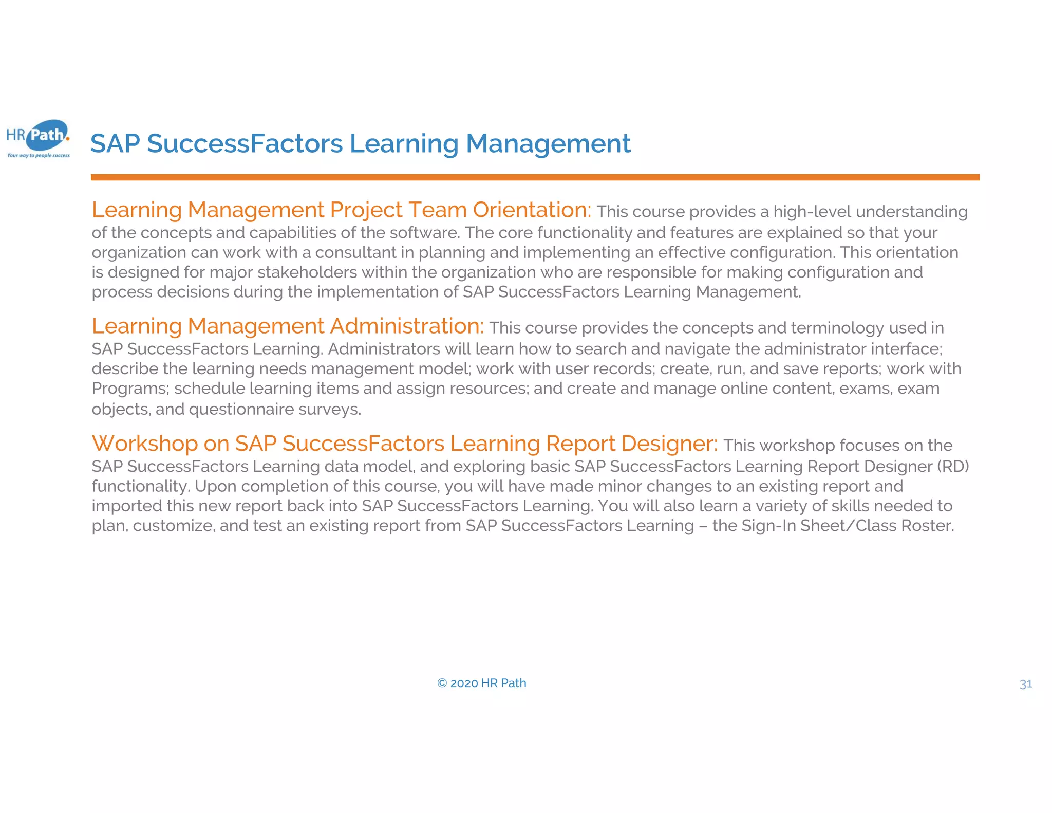 SAP SuccessFactors Education and Training Materials | PDF