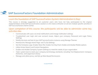 SAP SuccessFactors Education and Training Materials | PDF