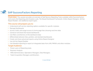 SAP SuccessFactors Education and Training Materials | PDF