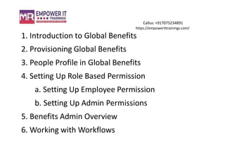 sap successfactors employee central global benefits Online training | PPTX