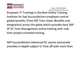 sap successfactors employee central global benefits Online training | PPTX