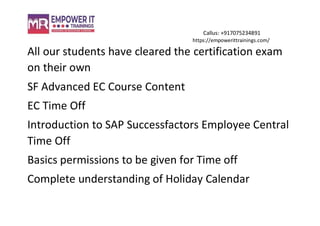 Sap SF employee central integration center Online training | PDF
