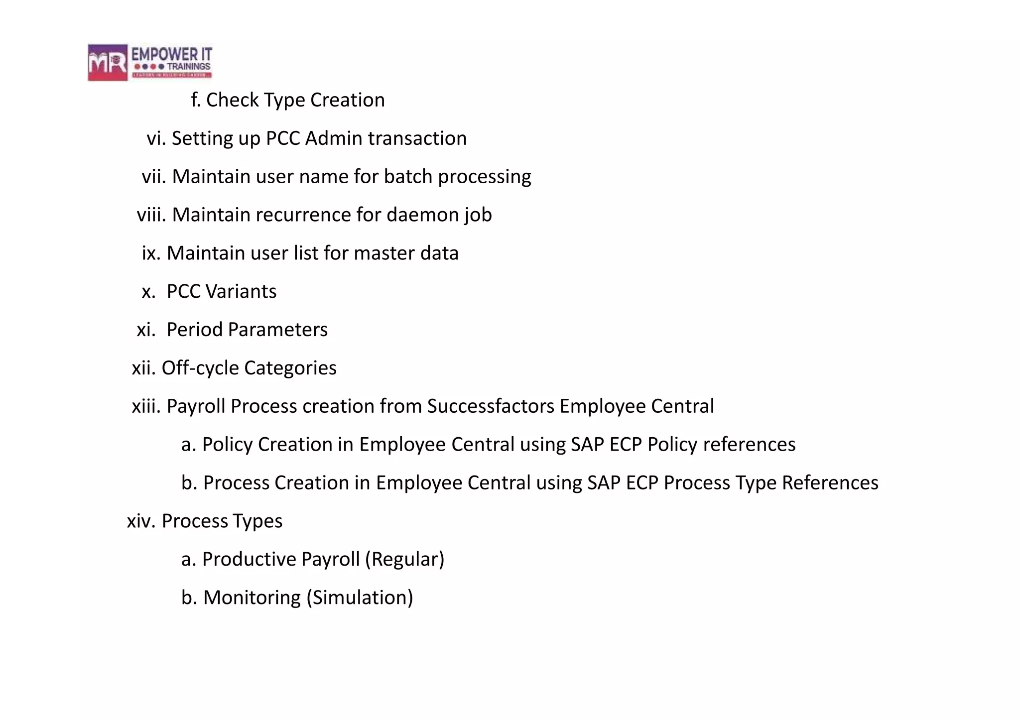 SAP Successfactors Employee Central Payroll Online Training | PPTX