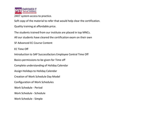 Sap SuccessFactors Advanced employee central time management online ...