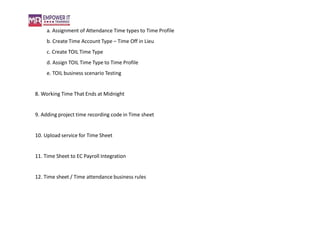 Sap SuccessFactors Advanced employee central time management online ...