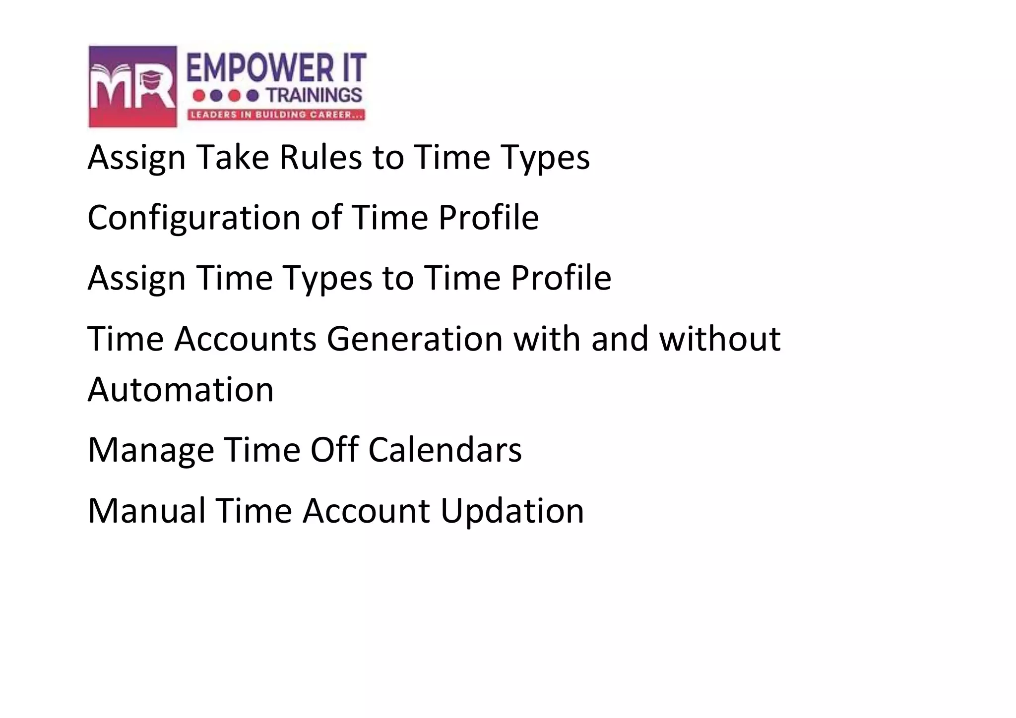 SAP SuccessFactors Employee Central Time Management Online training in ...