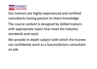 Sap SuccessFactors employee central time off Online training in ...