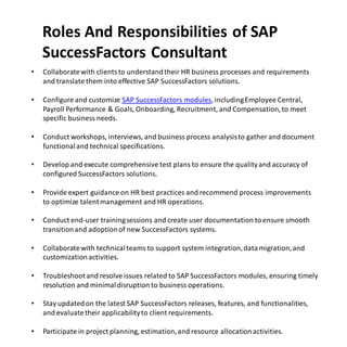 How do I Become an SAP SuccessFactors Consultant | PDF