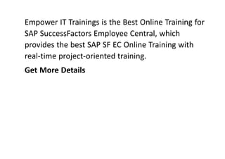SAP Successfactors Online training | PPT