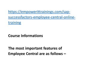 SAP Successfactors Online training | PPT