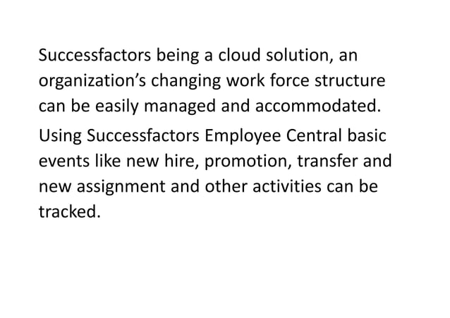 SAP Successfactors Online training | PPT