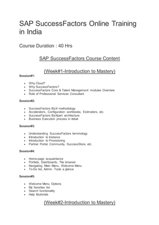 Sap success factors online training in india | PDF